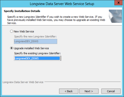 Upgrading Optional Servers – Longview v24